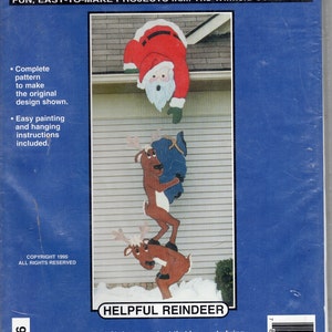 NEW Vintage 1990s, Santa, Helpful Reindeer, Woodworking, Winfield ...