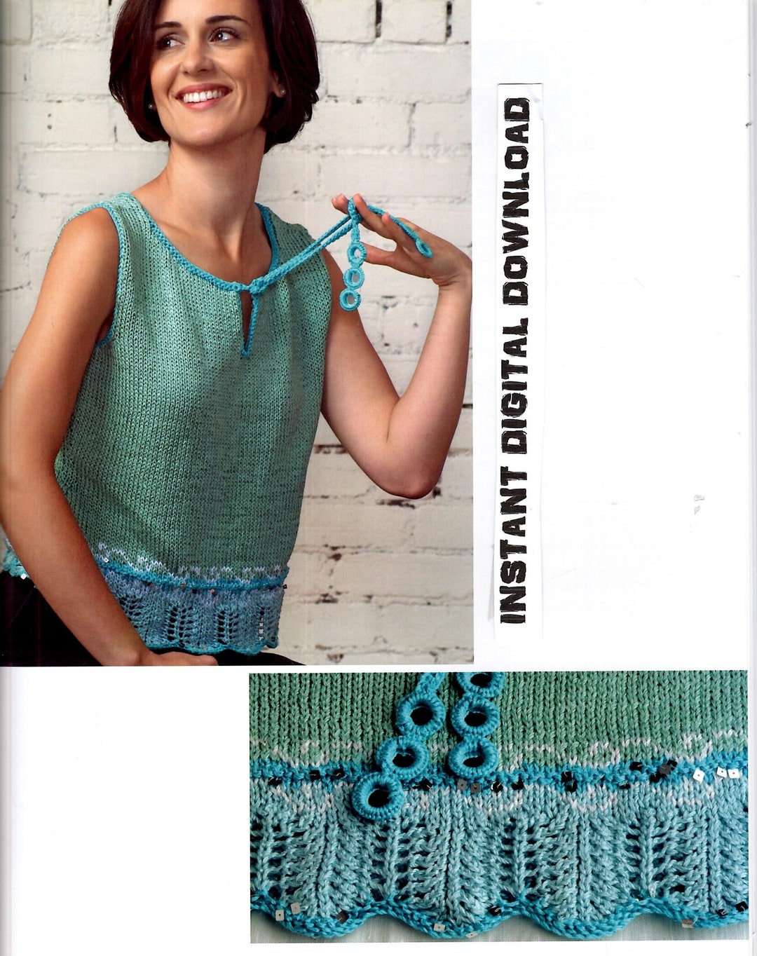 Spindrift, Knitting Pattern, Women's Sweater, Summer Tank, Faire Isle ...