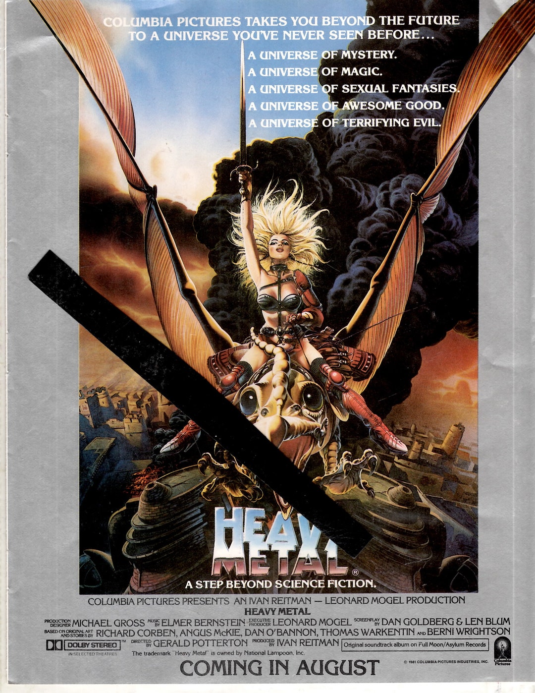 1981 Movie Poster, Heavy Metal, Animation, on Silver Paper, Mint ...