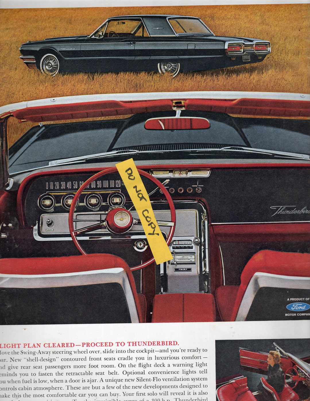 Vintage Magazine Ad, 1964 Ford Thunderbird, Ready for Framing, Great ...