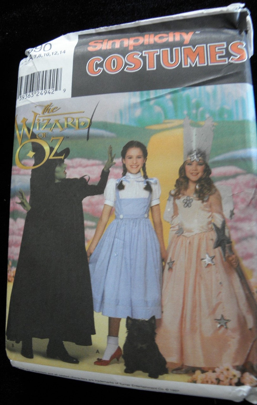 UNCUT Simplicity 7808, Costume Pattern, Wizard of Oz, Dorothy, Glinda ...