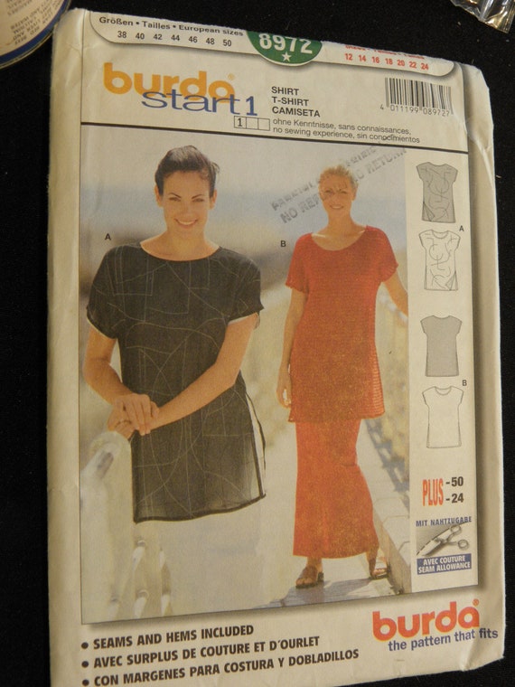 Vintage 1990s Burda 8972 Sewing Pattern Ladies Size 12 to | Etsy