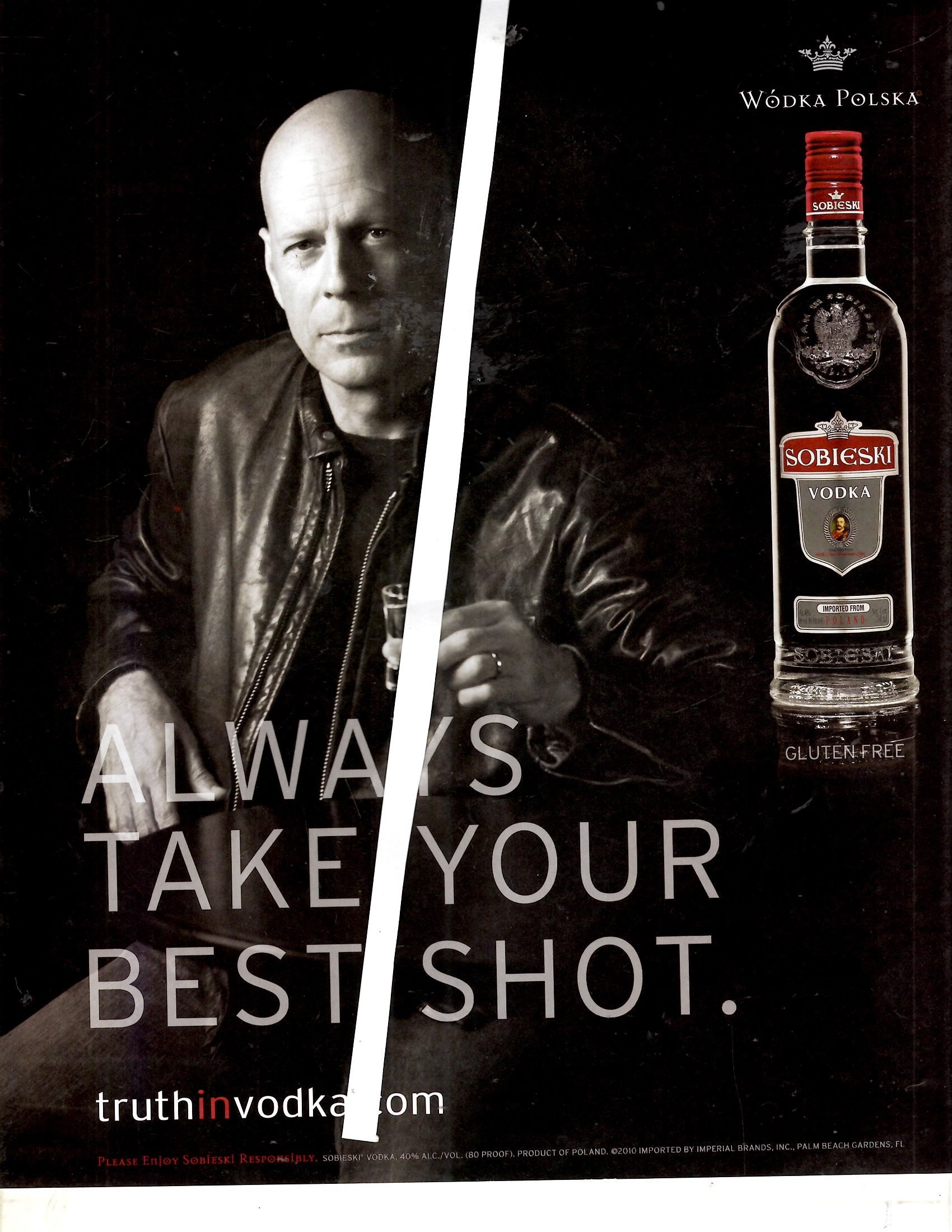 2014 Ad, Sobieski Vodka Ad, Bruce Willis, Always Take Your Best Shot, 9 ...