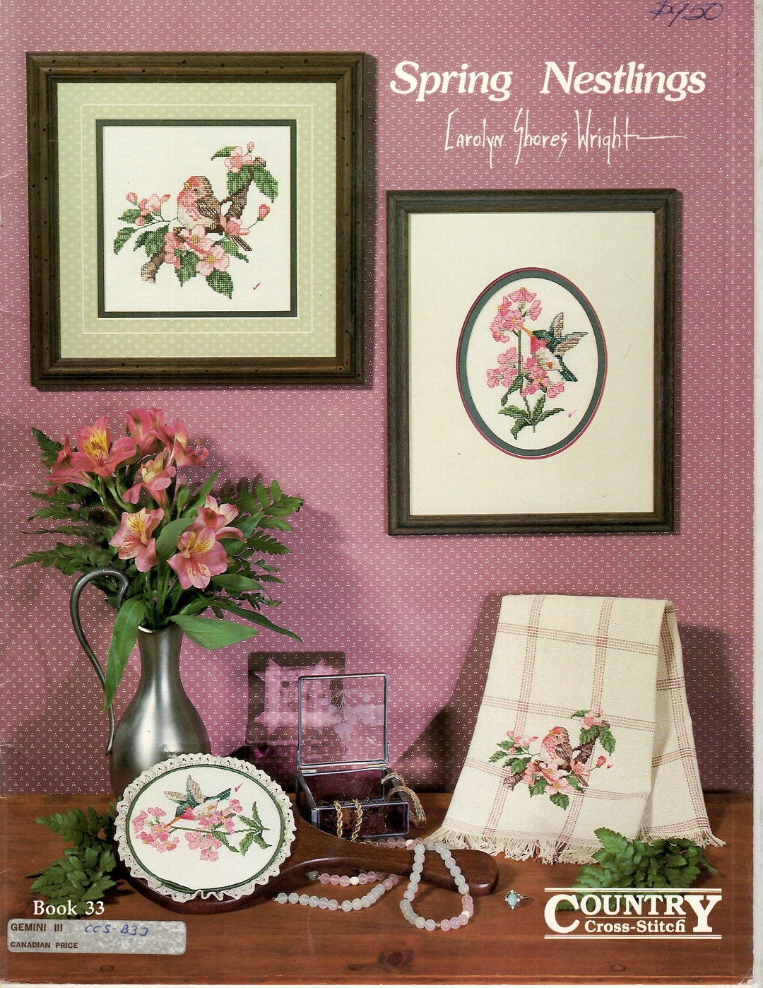 Vintage 1985, Cross Stitch, Spring Nestlings, 7 Birds in Nests, L S ...