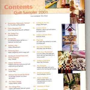 Aug 2001, Quilt Sampler, Magazine, 10 New Projects, Full Sized Patterns ...