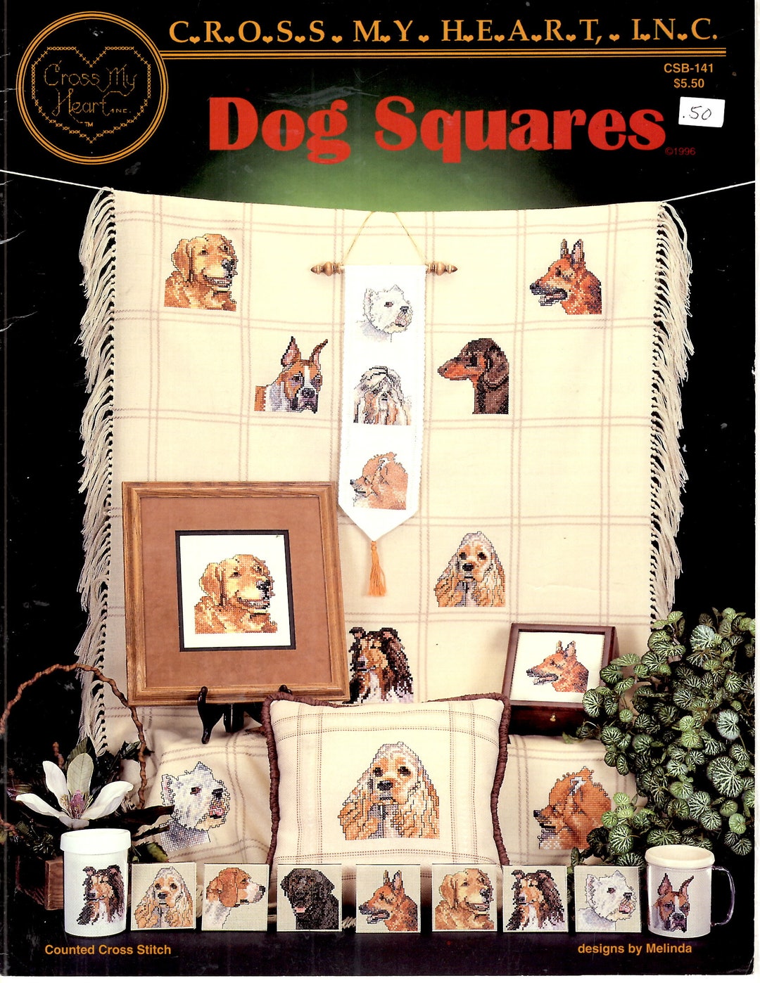 12 Dog Cross Stitch Charts Boxer Beagle Chihuahua Cocker Spaniel Pom ...