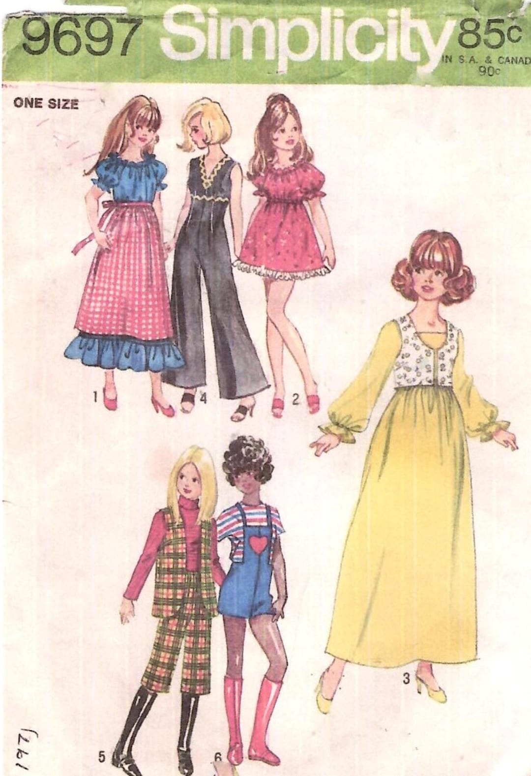 Simplicity 9697 Fashion Doll 1971 Sewing Pattern for 11.5" Fashion ...