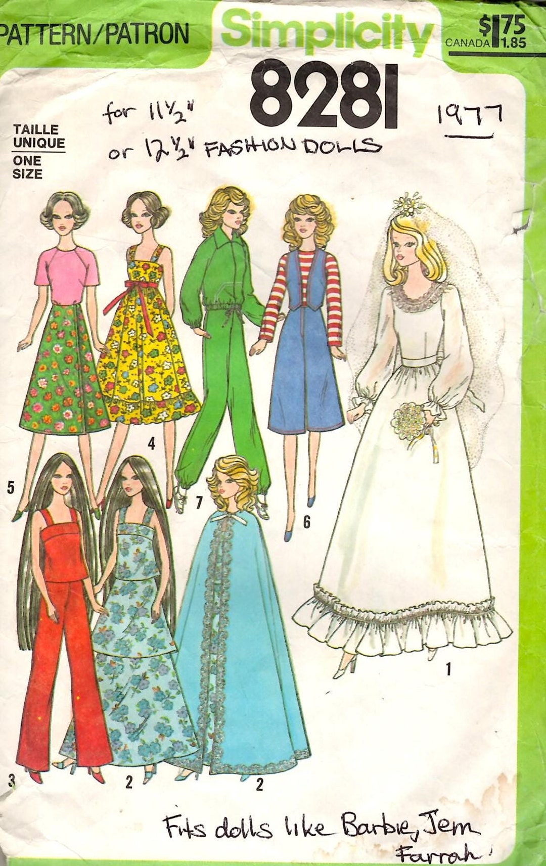 Simplicity 8281, Fashion Doll Wardrobe, 11.5" Doll, 12.5" Doll, 30 Full ...