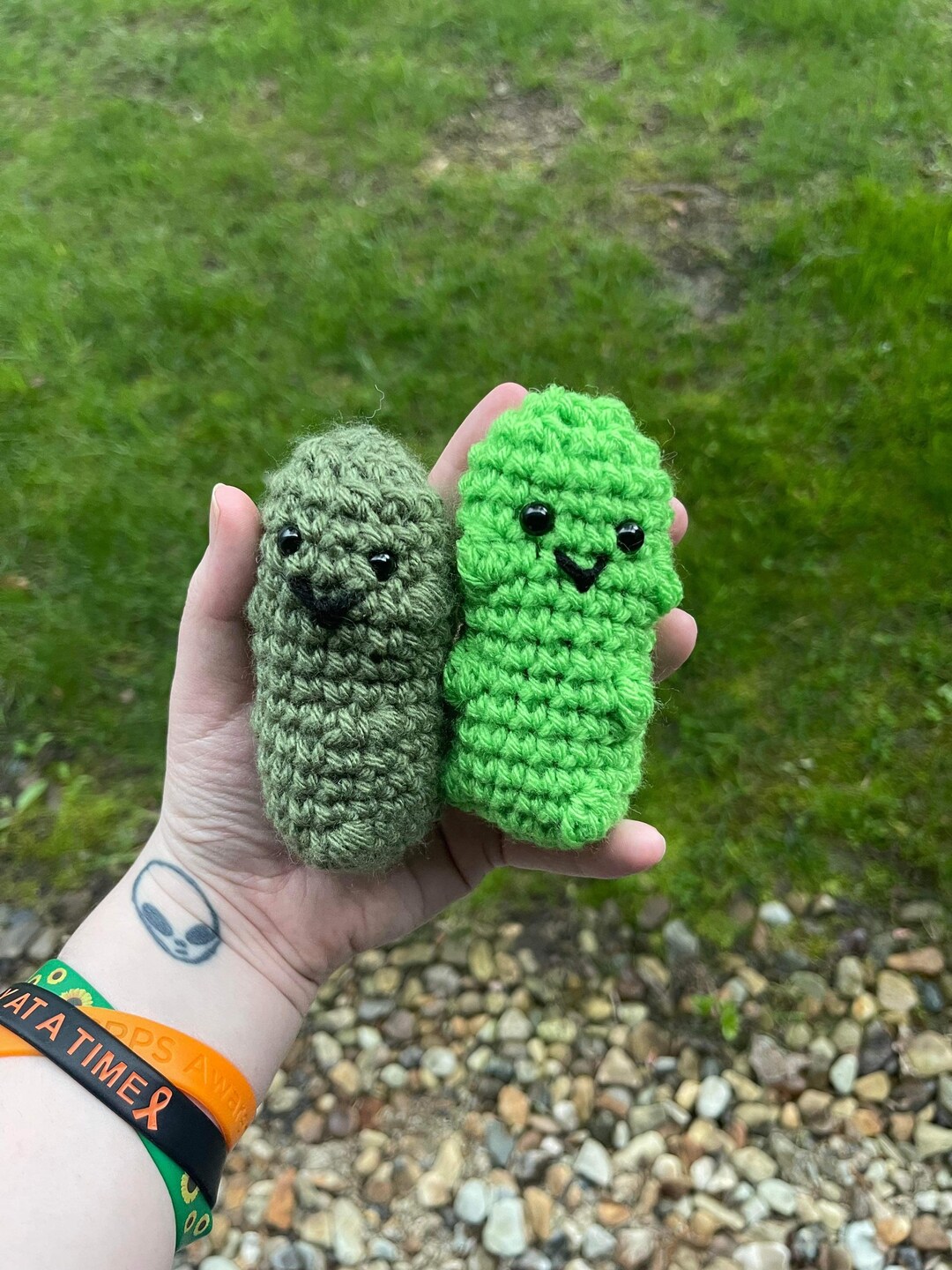 Mini Crochet Pickle Neon Green Pickle Crochet Pickle - Etsy