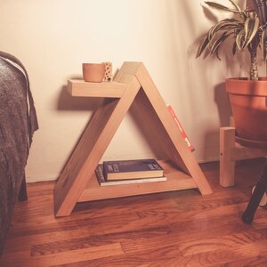 Pyramid - Side Table, Wooden Triangle End Table, Reclaimed Wood, Coffee ...