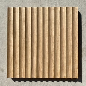 12 X 12 Flute Tambour Panels White Oak, Wall Panels, Wood Panels, Boho ...