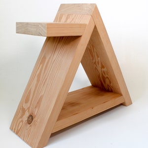 Pyramid - Side Table, Wooden Triangle End Table, Reclaimed Wood, Coffee ...