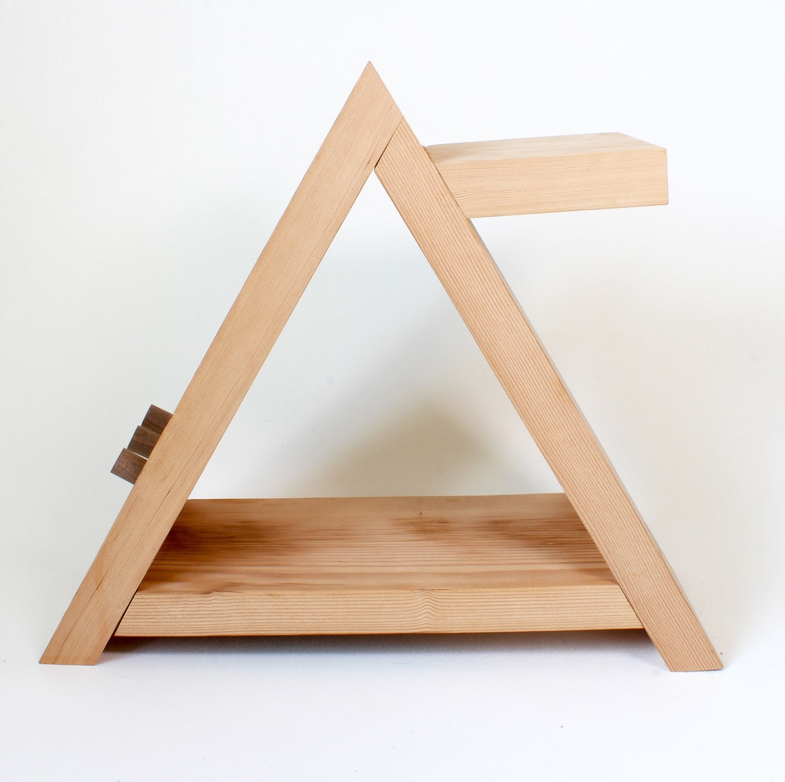Pyramid Side Table, Wooden Triangle End Table, Reclaimed Wood, Coffee ...