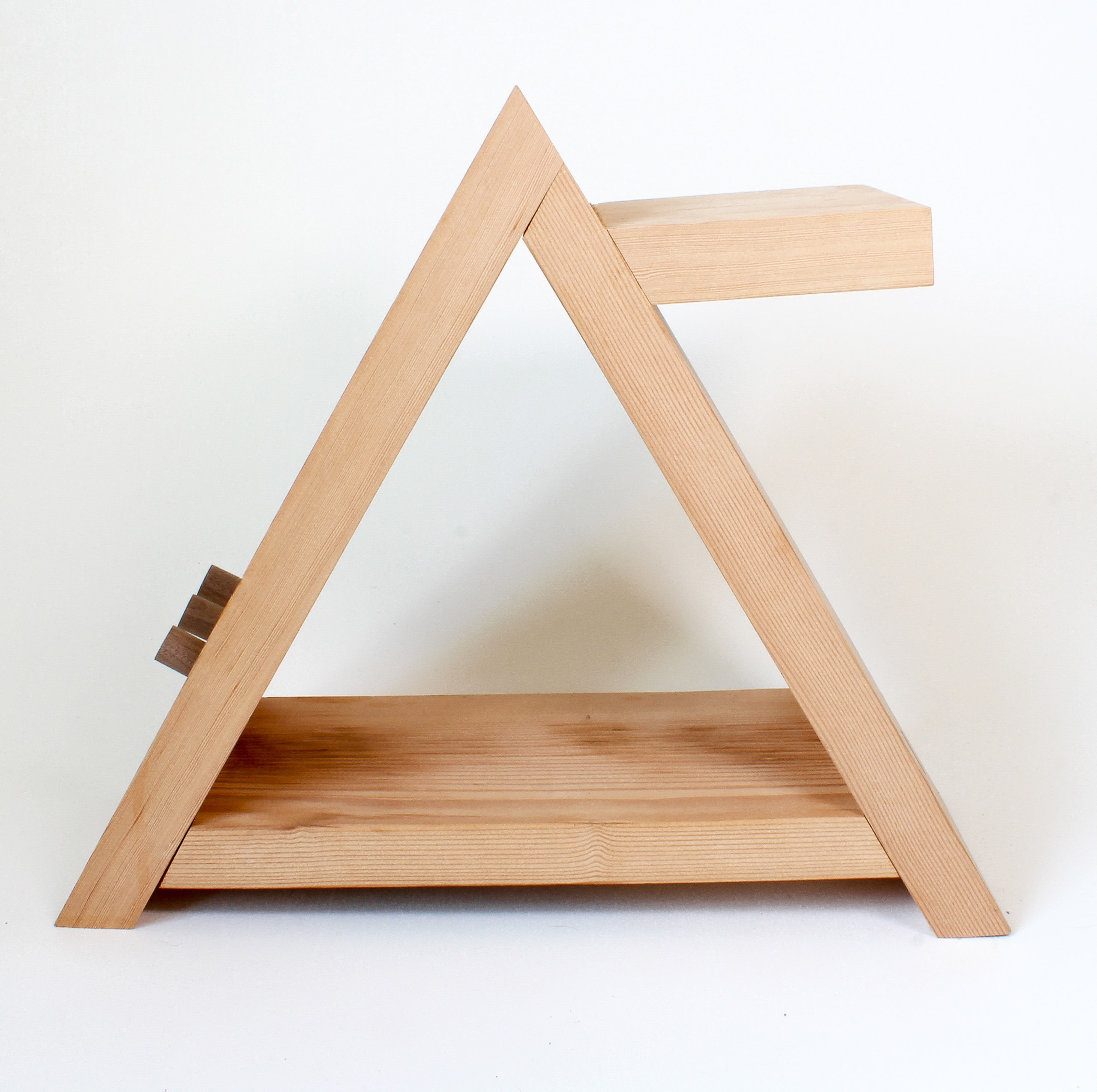 Pyramid - Side Table, Wooden Triangle End Table, Reclaimed Wood, Coffee ...