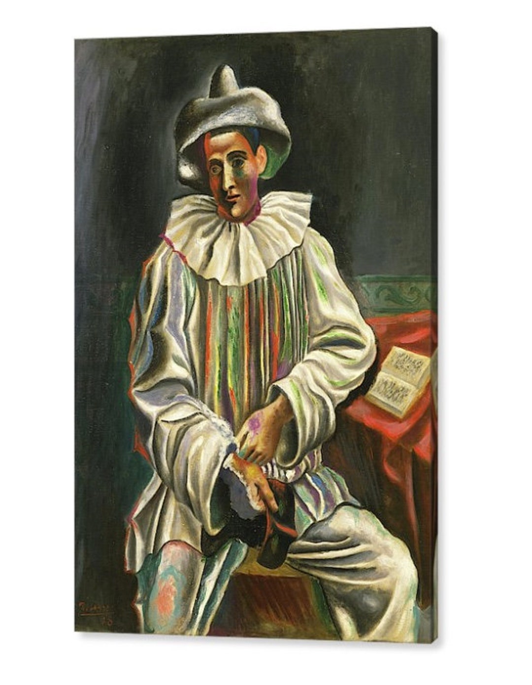 Pablo Picasso "pierrot Paris 1918" Canvas Box Art/ Print A4, A3, A2, A1 ...