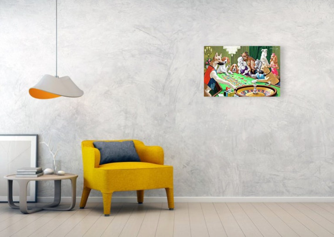 Dogs Playing Roulette by Arthur Sarnoff Famous Canvas/ Photo / - Etsy