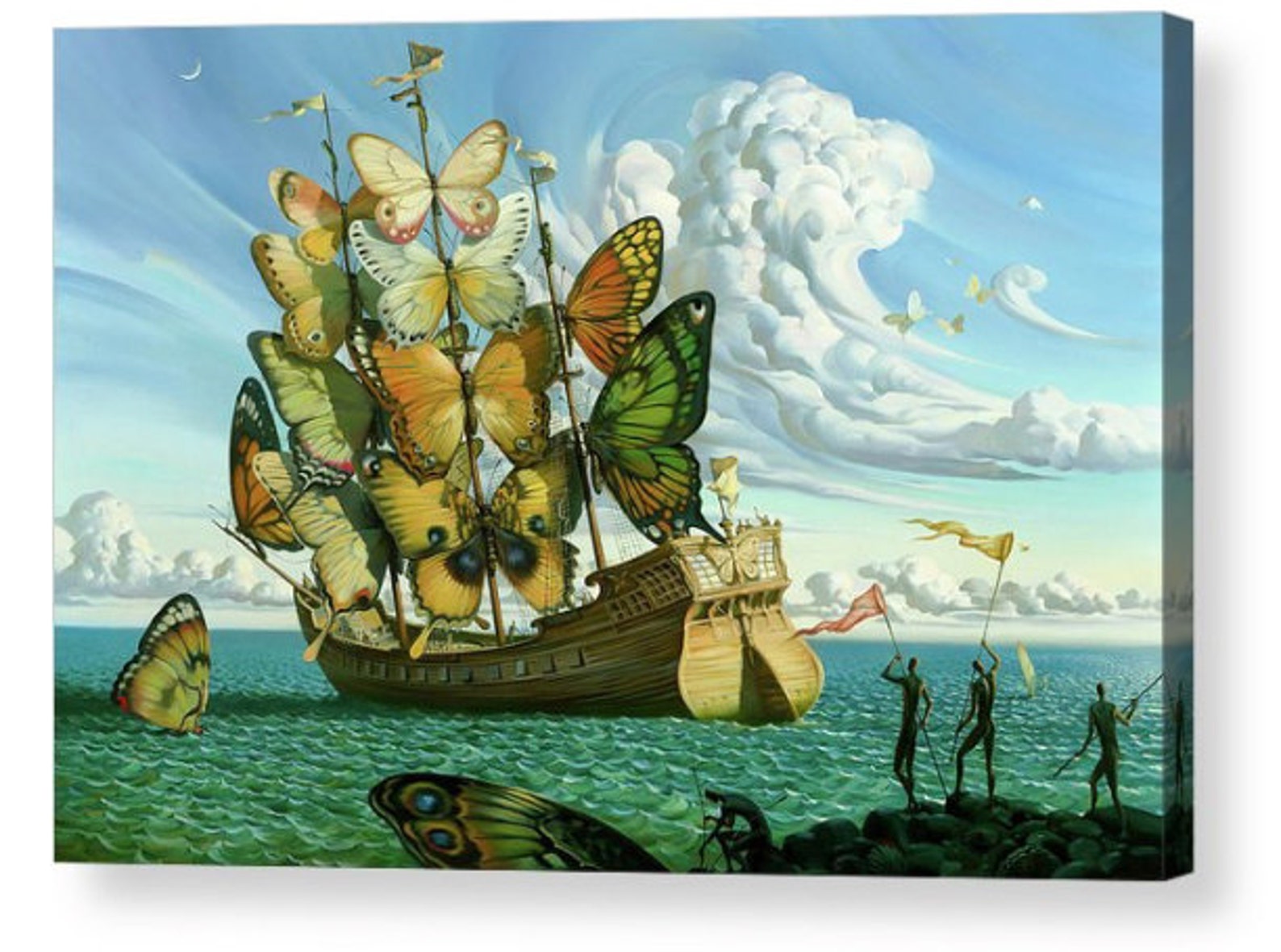 Salvador Dali butterfly Boat Repro Canvas Box Art/ - Etsy