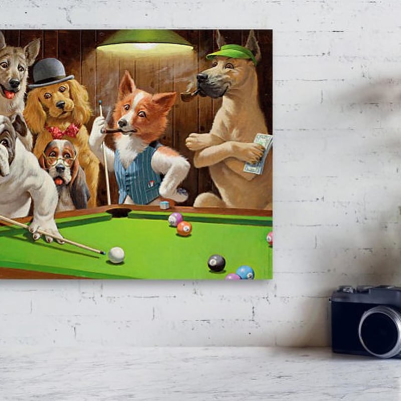 Dogs Playing Pool - Etsy