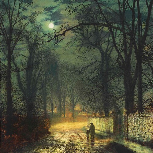 John Atkinson Grimshaw A Moonlit Lane Canvas Box Art or Print - Etsy