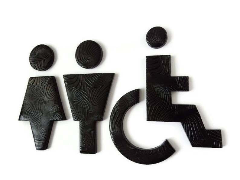 Guest Bathroom Sign Black Bathroom Sign Modern Restroom - Etsy Canada