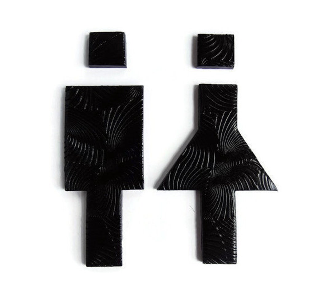 Modern Bathroom Signs, Black Modern Restroom Signs for Home and Office ...