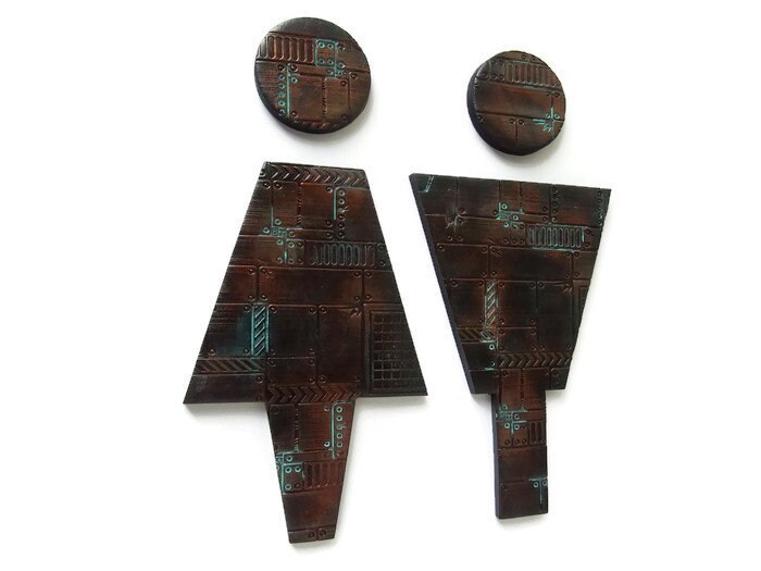 Bathroom Signs for Industrial Decor Large Restroom Signs for - Etsy