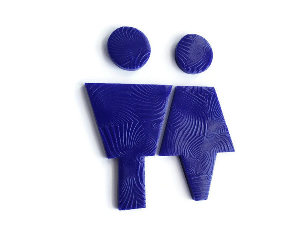 Navy Blue Bathroom Sign, Male Female Restroom Signs, Decorative ...