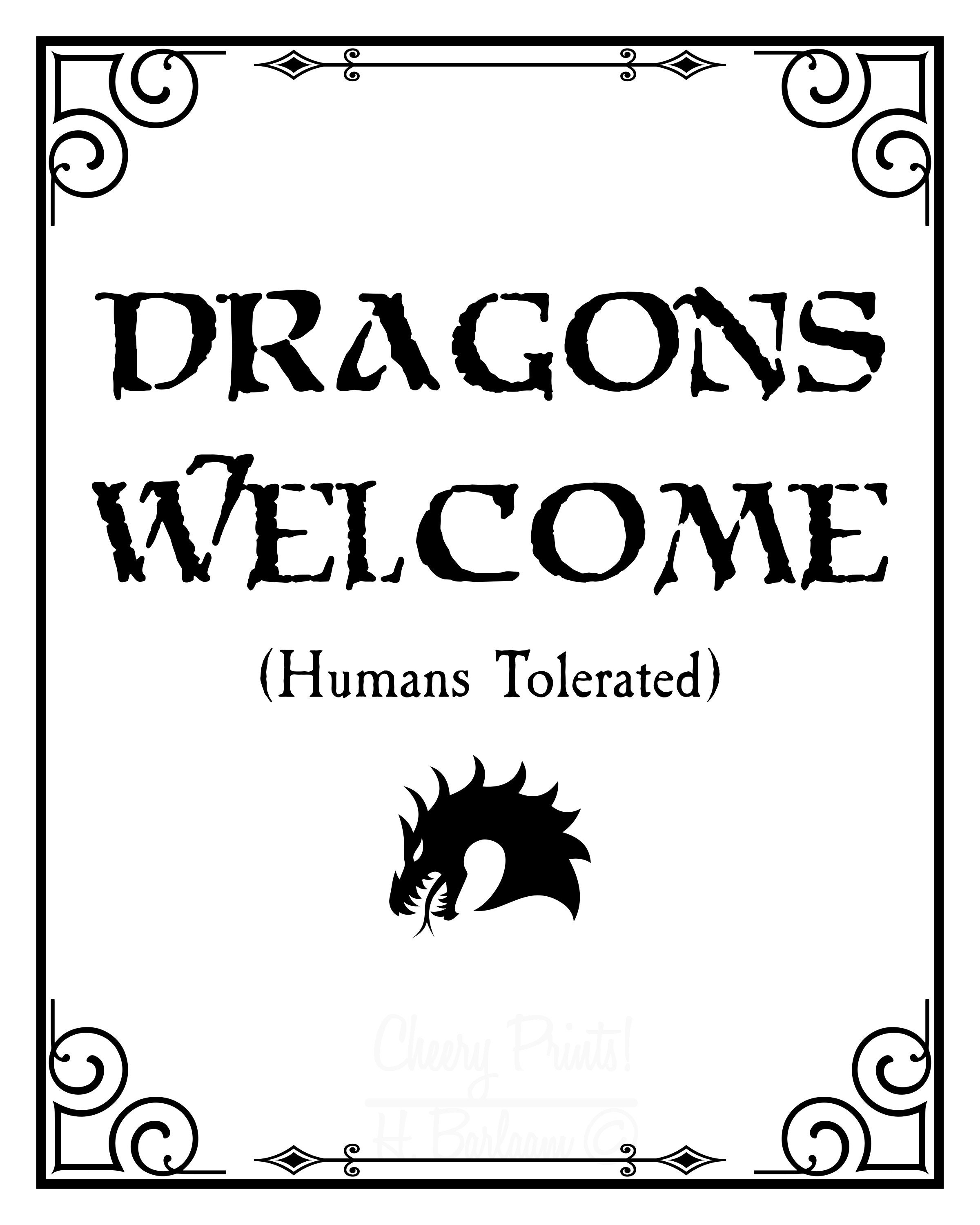 Dragons Welcome Print Instant Download - Etsy