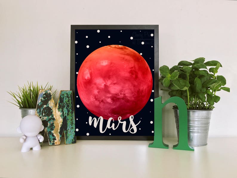 Watercolor Mars Print Instant Download - Etsy