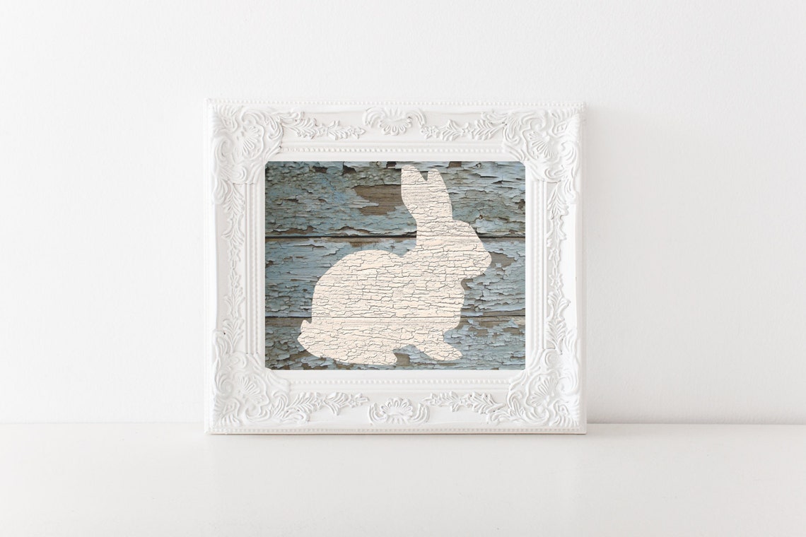 Vintage Bunny Silhouette Print - Etsy