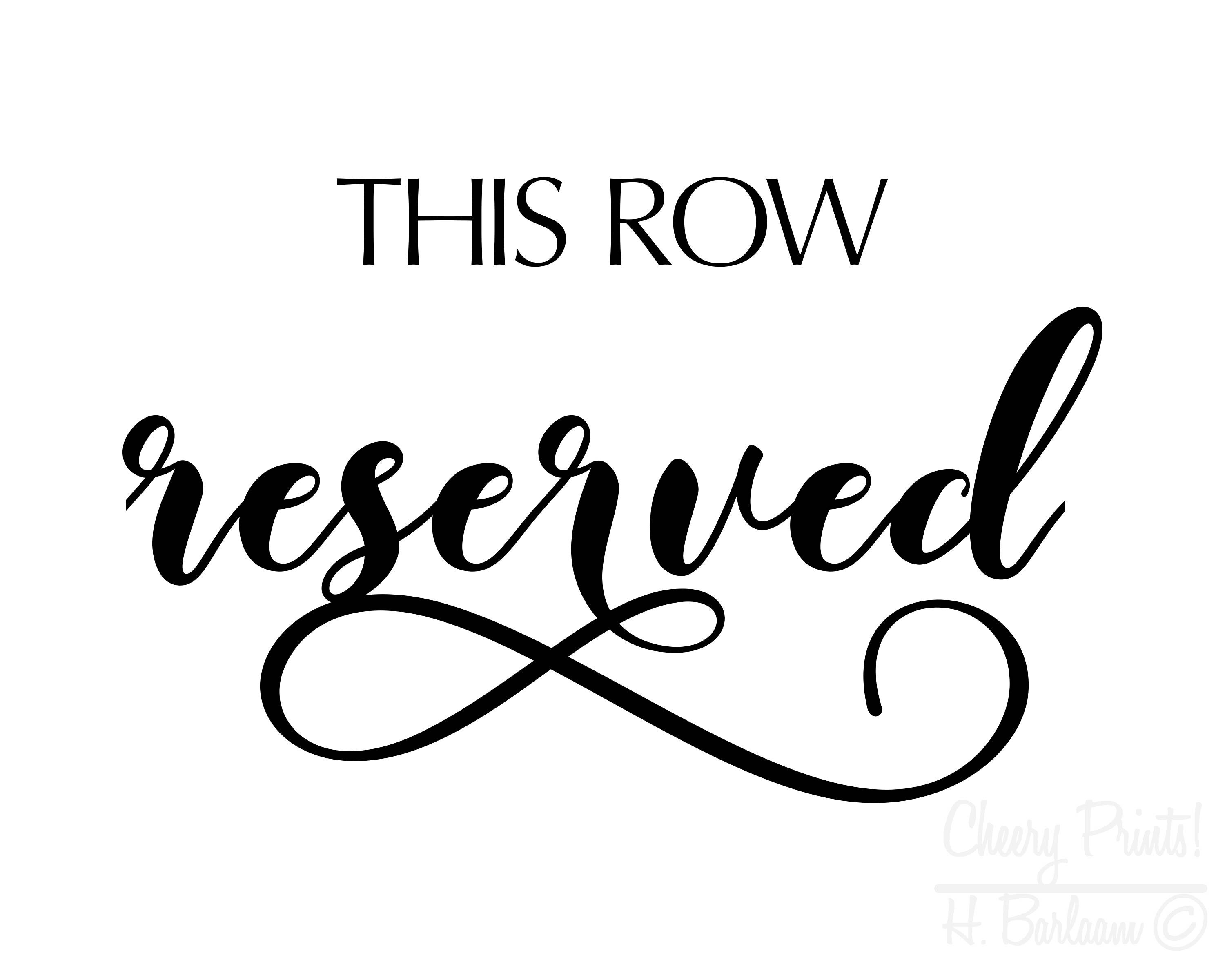 This Row Reserved Sign Instant Download - Etsy