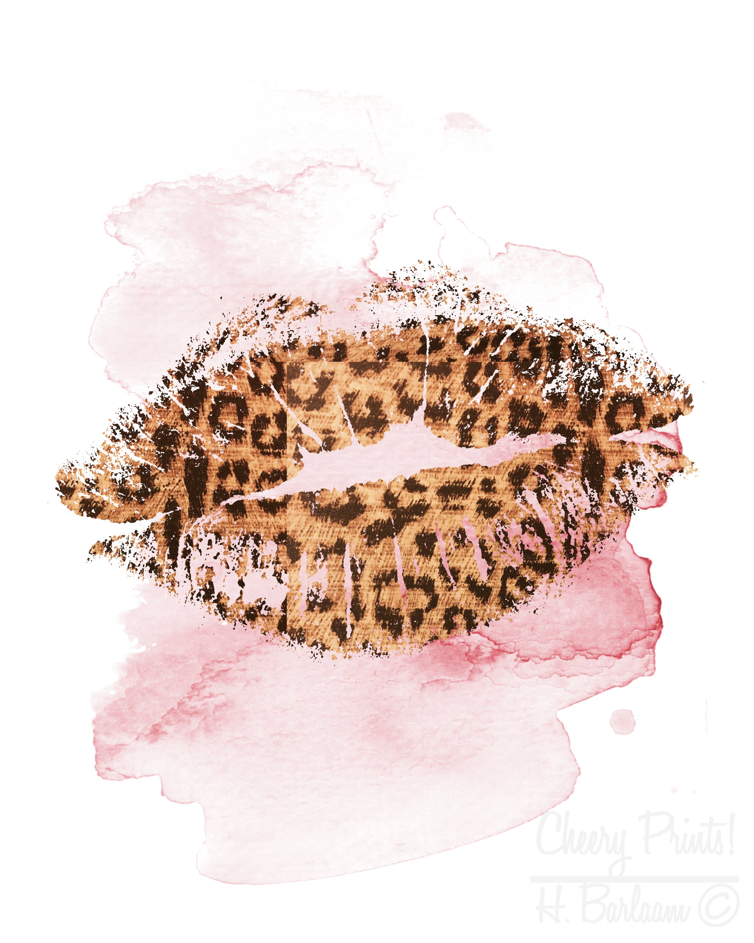 Leopard Lip Print 5x7, 8x10, 11x14 Instant Download - Etsy