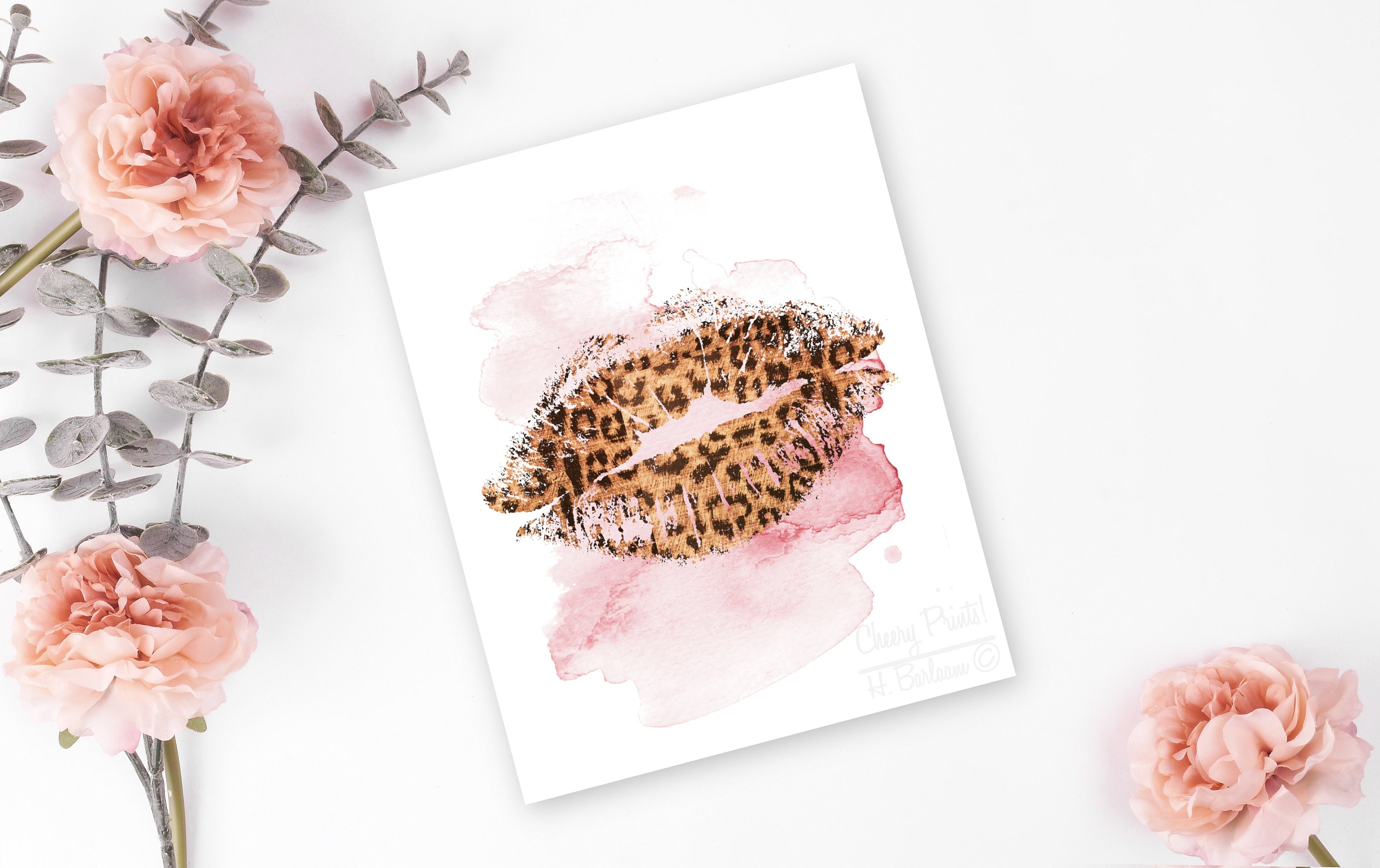 Leopard Lip Print 5x7, 8x10, 11x14 Instant Download - Etsy