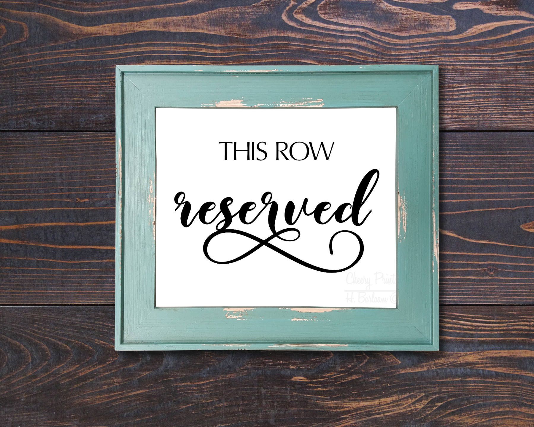 This Row Reserved Sign Instant Download - Etsy
