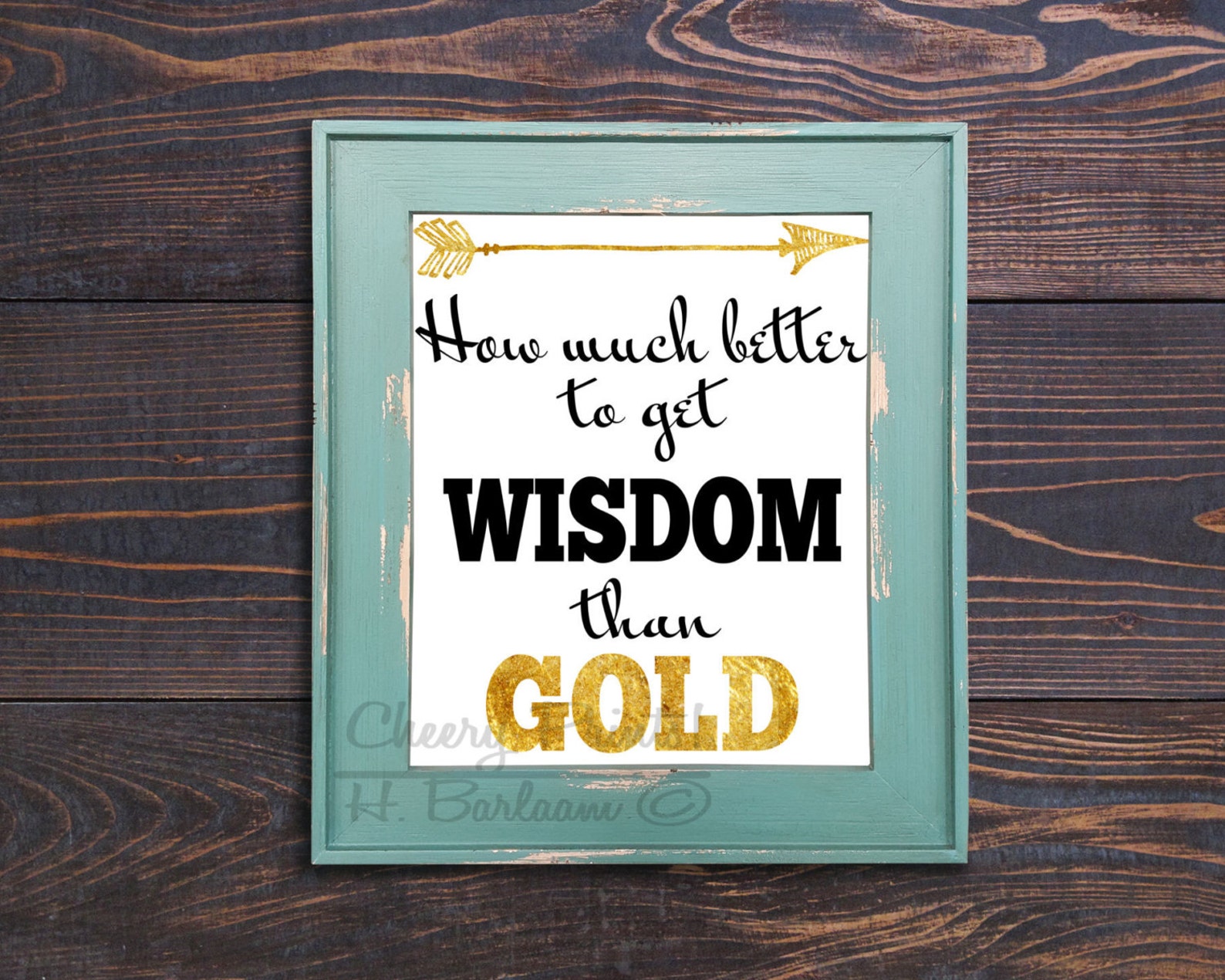 Better to Get Wisdom Than Gold Print Instant Download - Etsy