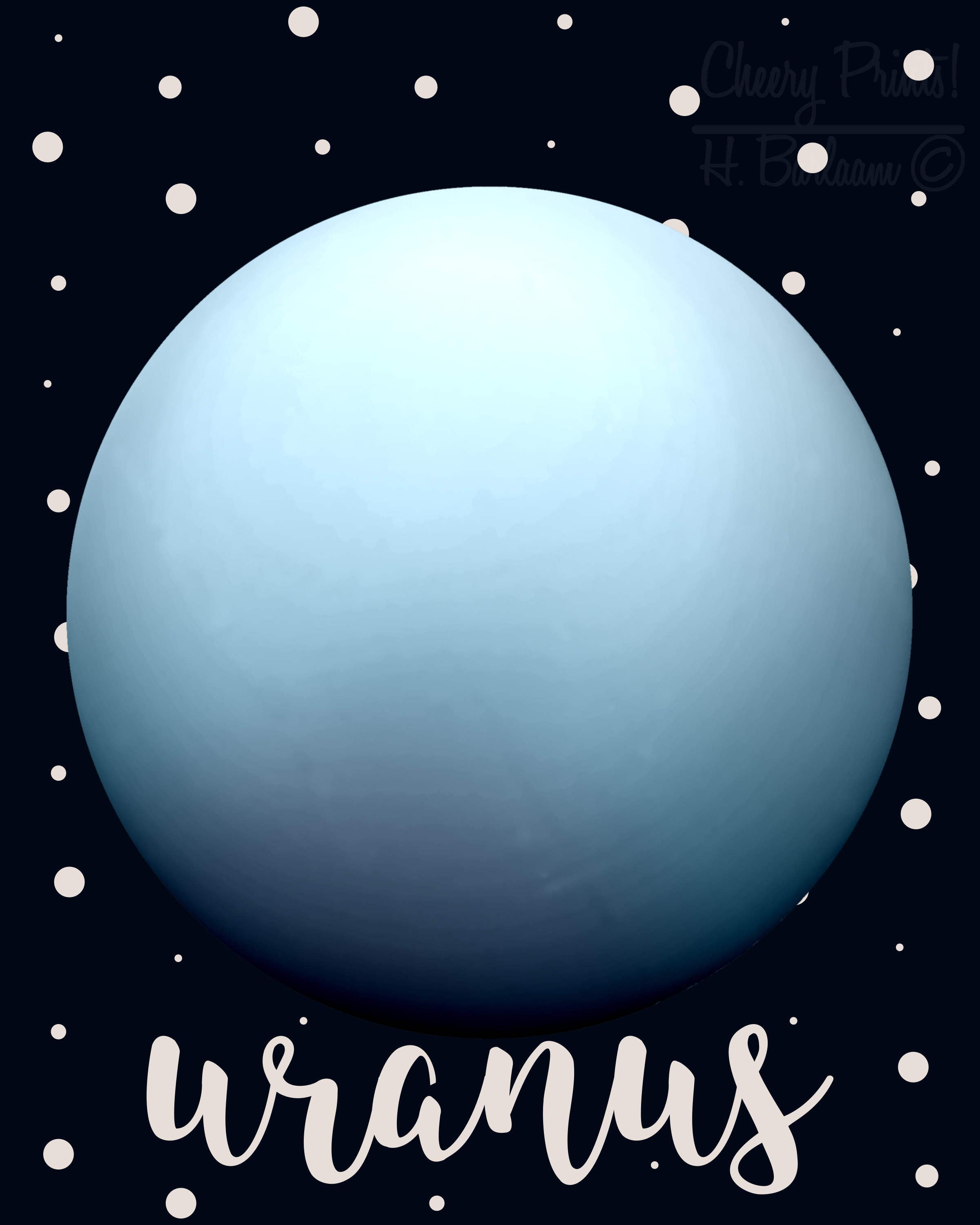 Uranus Watercolor Print Instant Download - Etsy