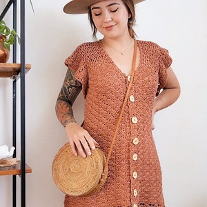 Crochet Dress PATTERN: Mountain Laurel // Boho Button Down Frock for ...