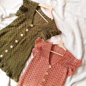 Crochet Dress PATTERN: Mountain Laurel // Boho Button Down Frock for ...