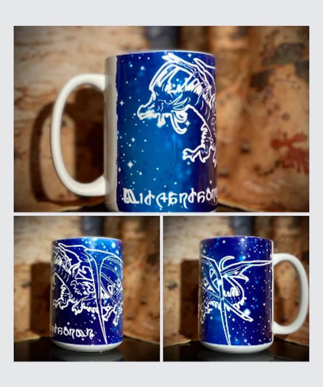 FFXIV Inspired Dragon Mug 15oz Coffee Mug Silhouette dishwasher Safe ...