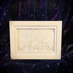 FFXIV Inspired Paper Cut Light Shadow Box Chapel Sanctum of the Twelve ...