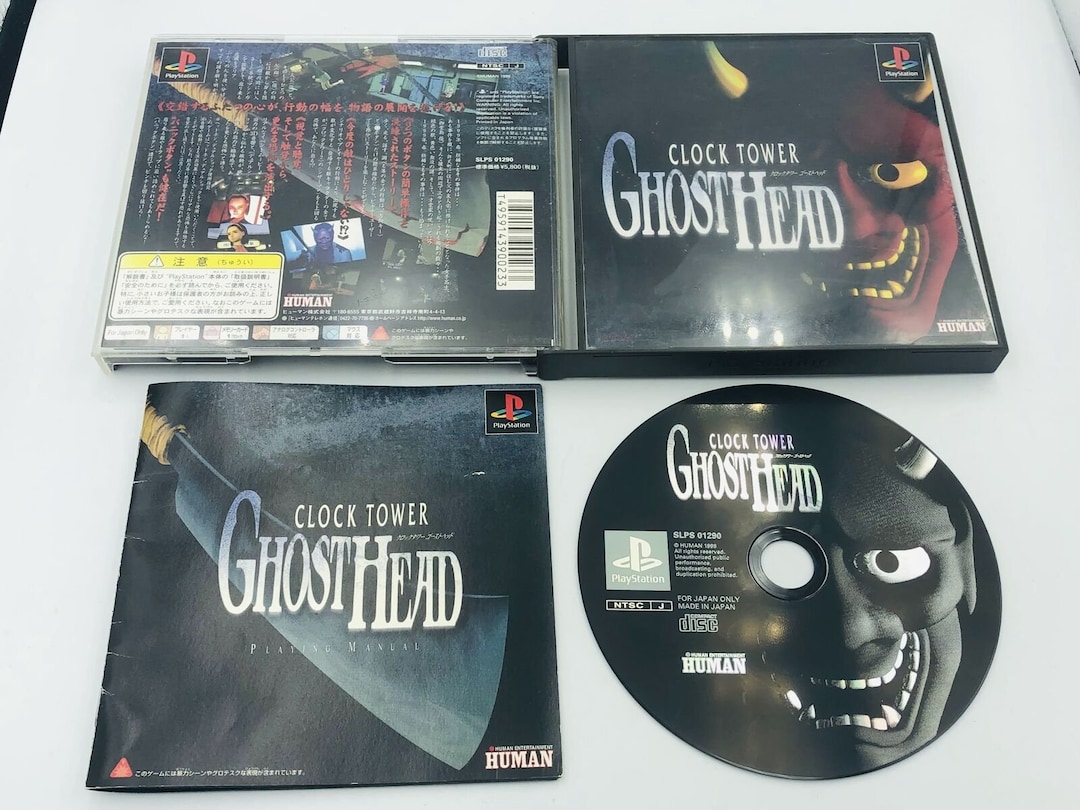 Clock Tower Ghost Head Playstation PS1 Japan COMPLETE Horror Adventure ...