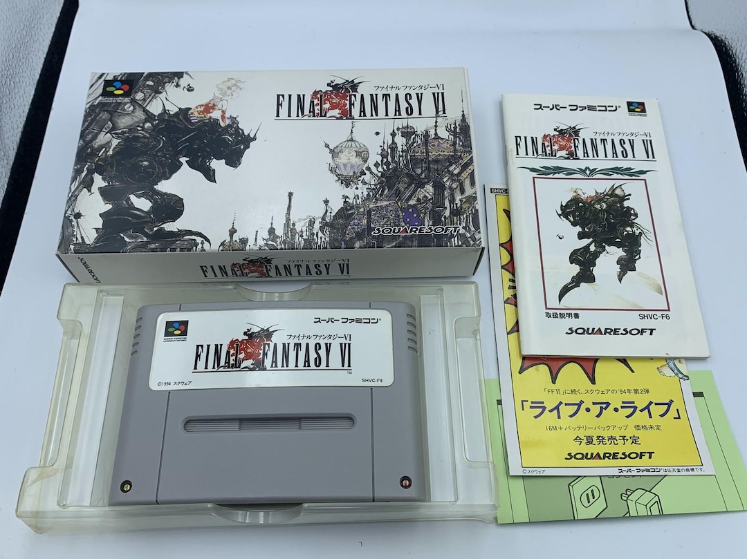 Final Fantasy VI Nintendo Super Famicom Japan COMPLETE CIB FF6 With Box ...
