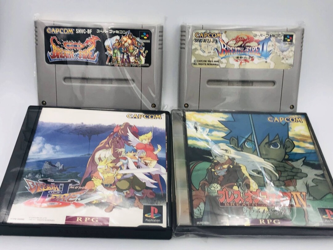 Breath of Fire I II III IV Super Famicom & Playstation Japan 4-game Set ...