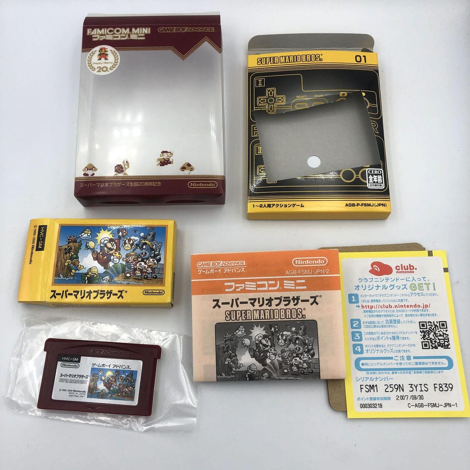 Super Mario Bros. Brothers Famicom Mini Game Boy Advance GBA COMPLETE ...