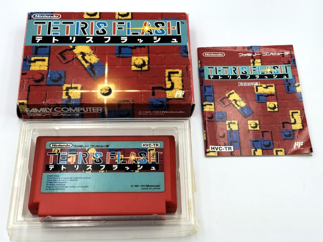 Tetris Flash Nintendo Famicom NES Complete in Box CIB 1993 Hvc-tr Aka ...