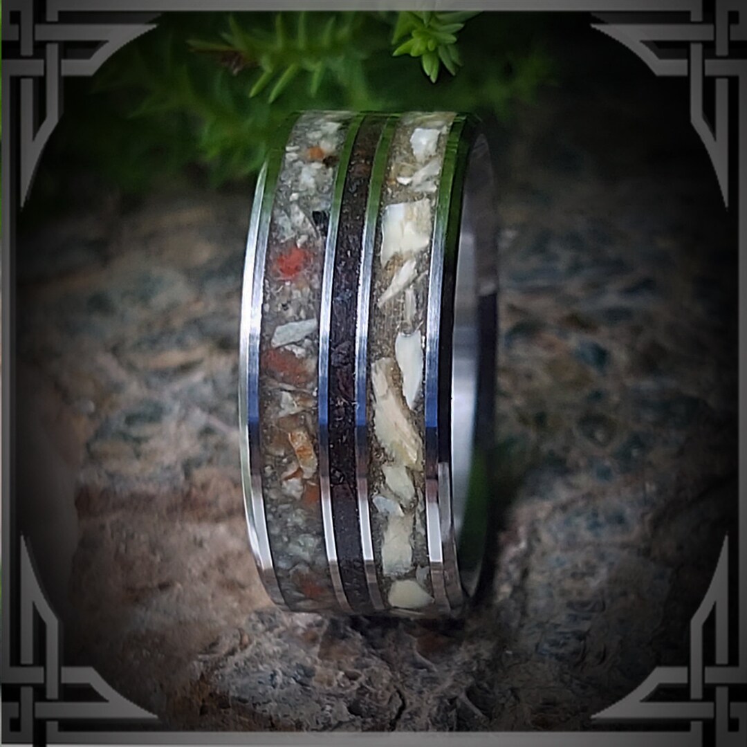 Meteorite, Dinosaur Bone & Coprolite in Titanium. Jewelry, Any Occasion ...