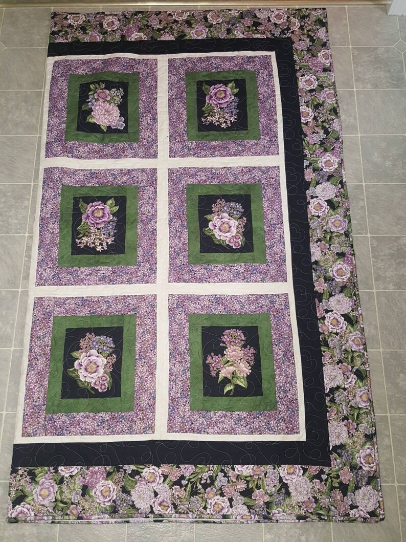 Mauve Floral Handmade Quilt 100x 85 Quilt - Etsy