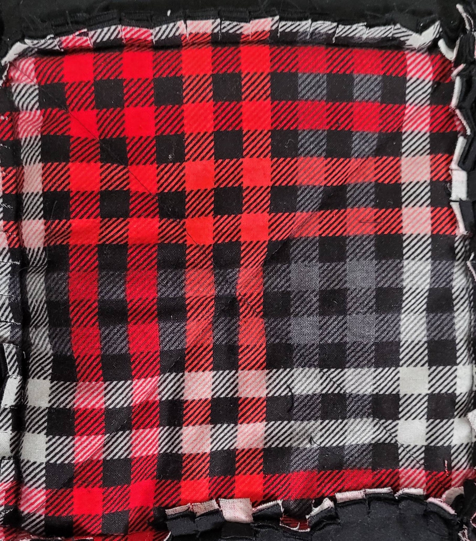 Red Plaid Rag Quilt Large Blanket 65 X 56 Throw | Etsy