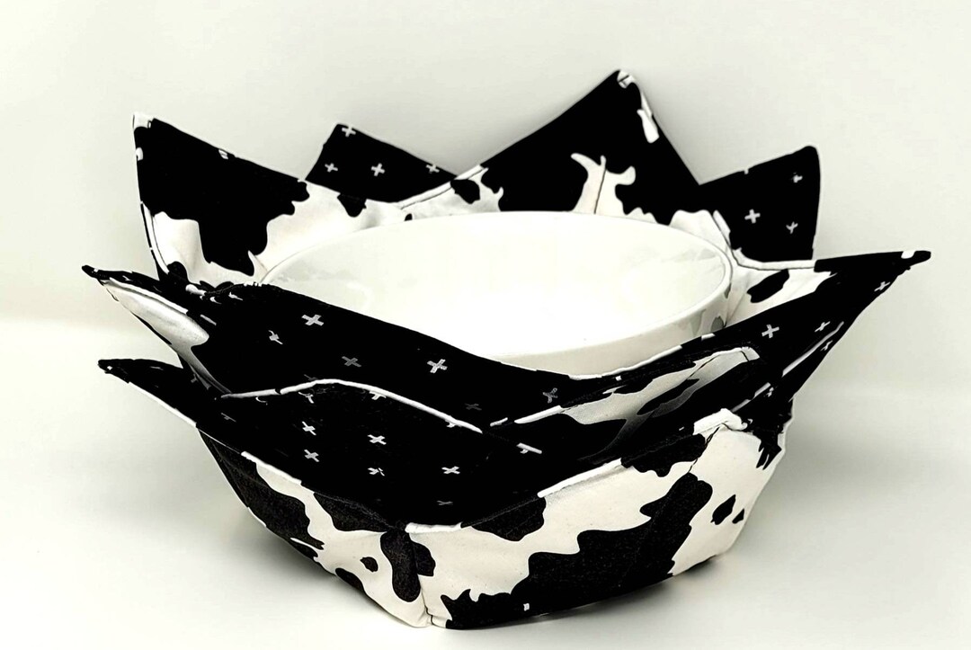 Handmade Cow Spots Bowl Cozy: Reversible Microwave Potholder - Etsy