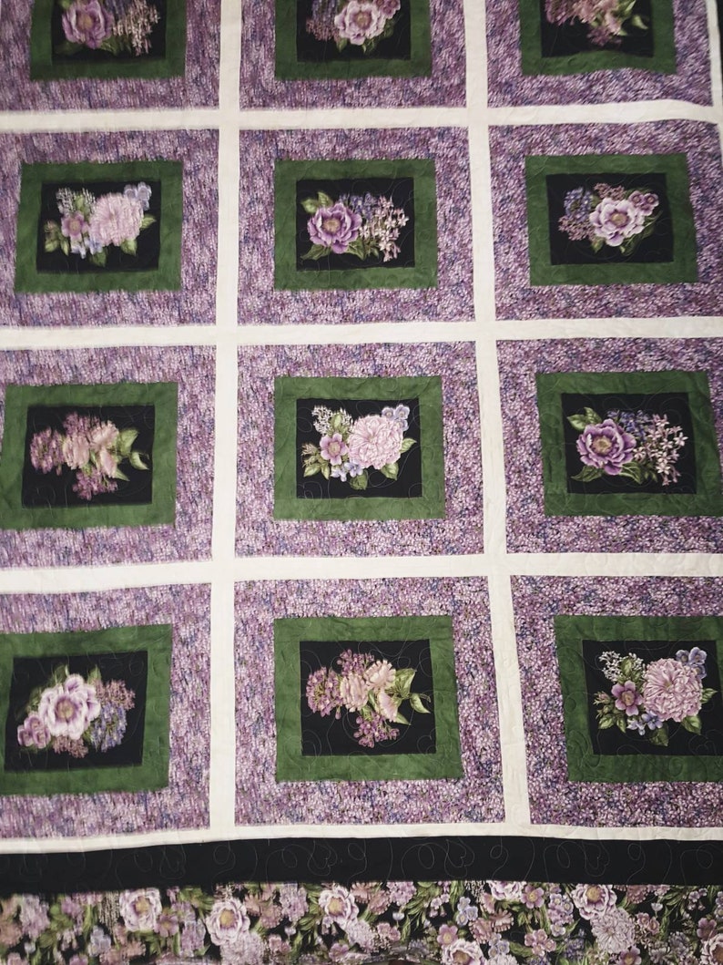 Mauve Floral Handmade Quilt 100x 85 Quilt - Etsy